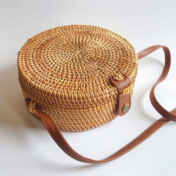 vtg | Bags | Handwoven 0 Rattan Round Bali Bag | Poshmark